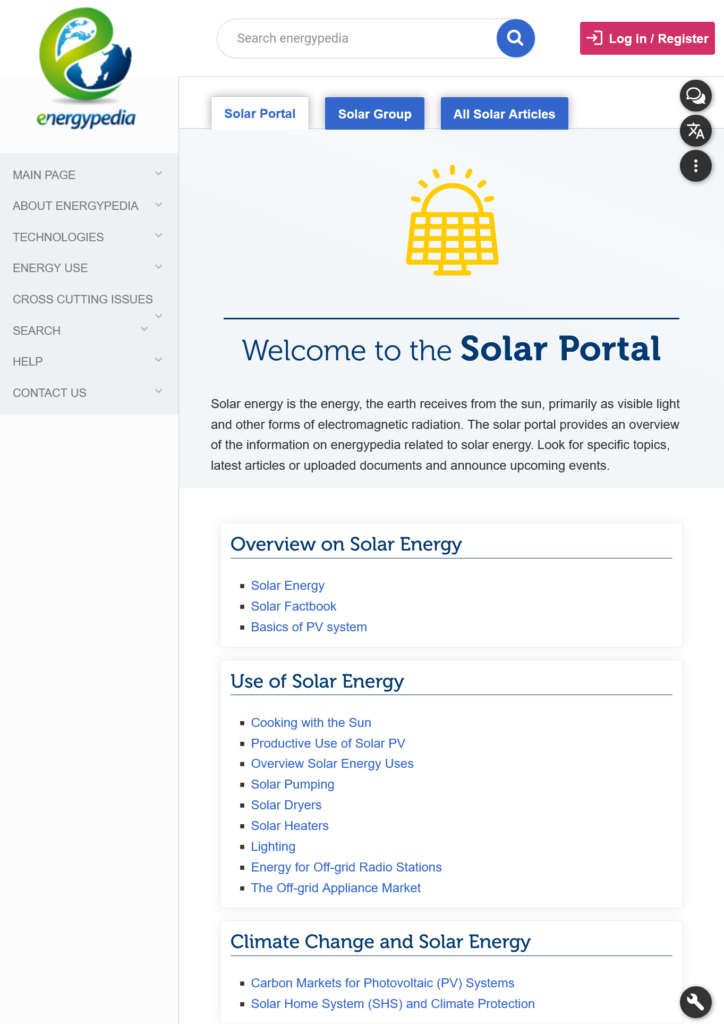 Solar Portal – Global South Just Energy Transition Community of Practice
