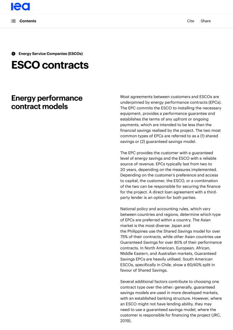 ESCO contracts – Global South Just Energy Transition Community of Practice