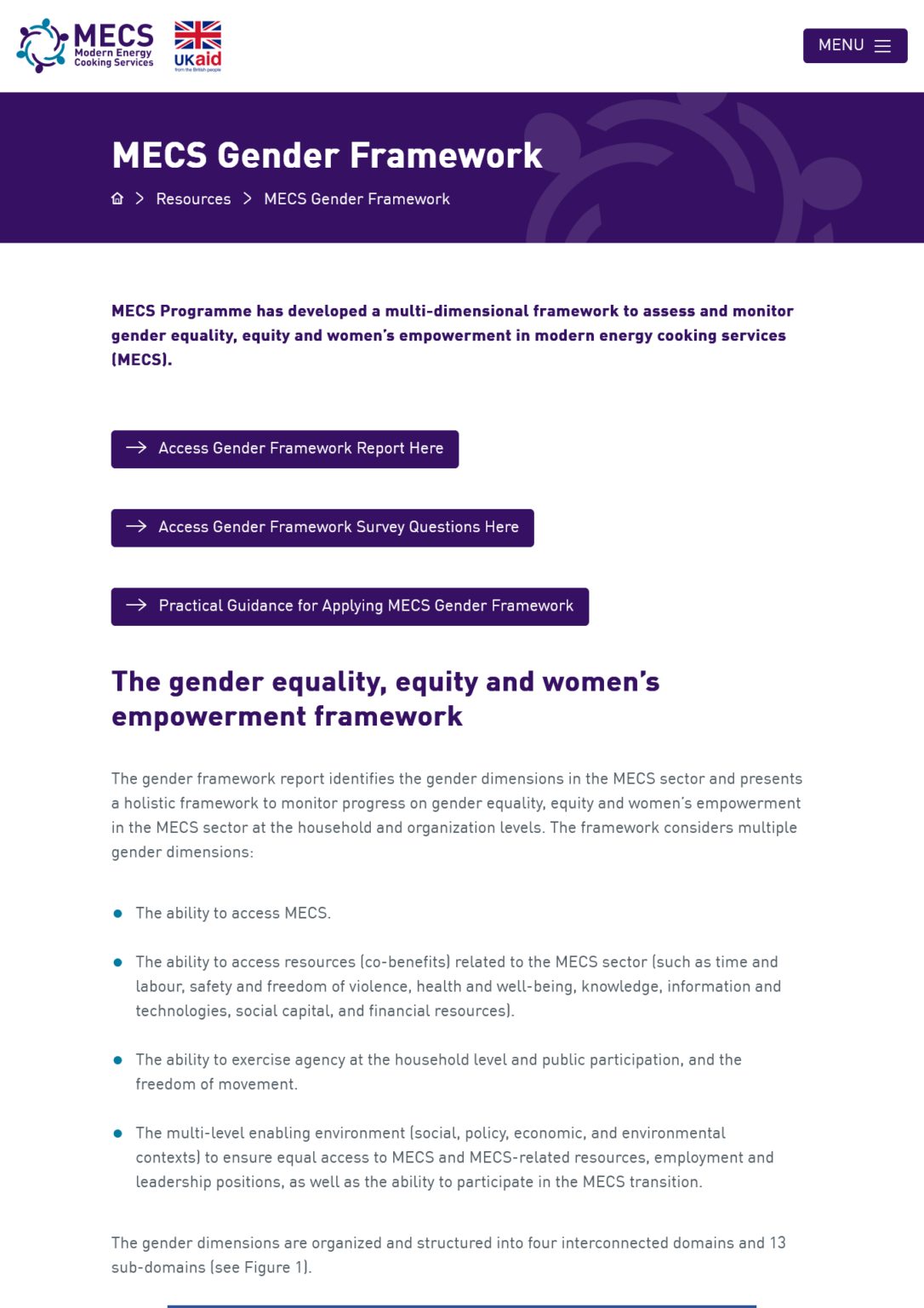 MECS Gender Framework – Global South Just Energy Transition Community ...